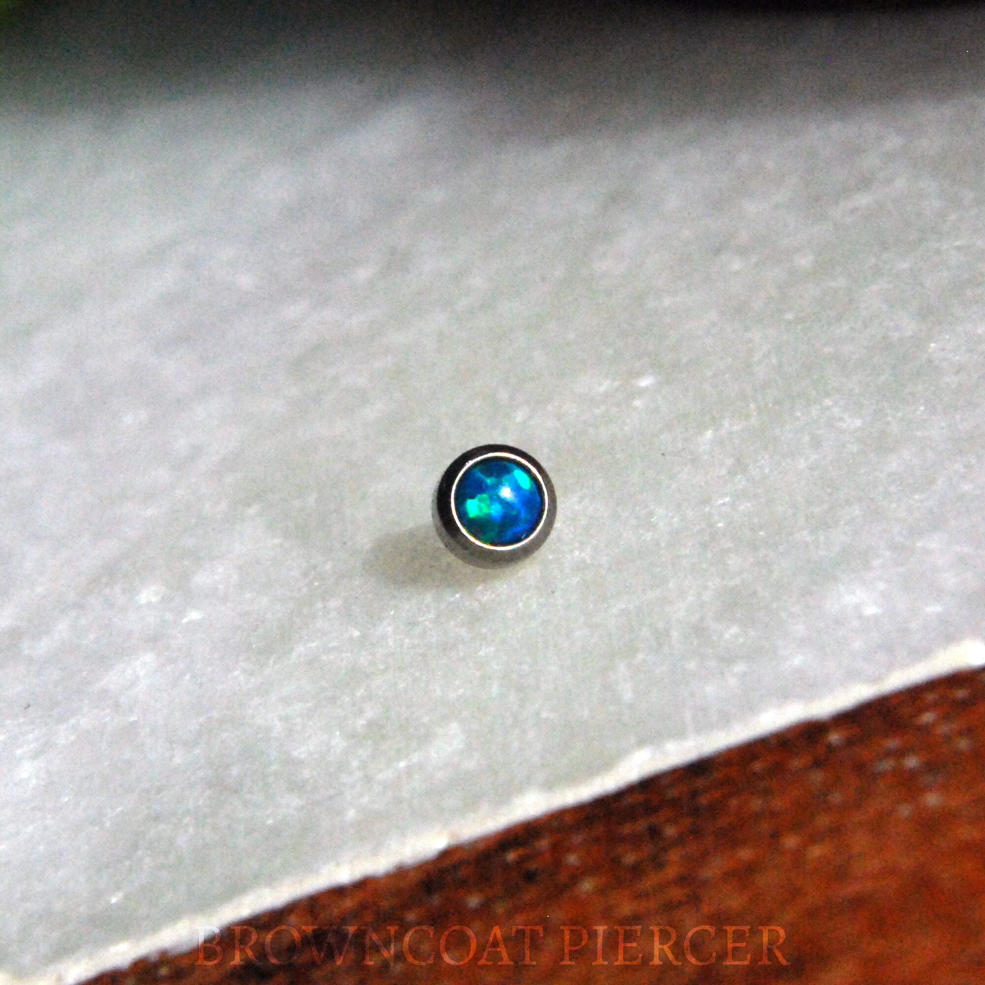 Internally Threaded Implant Grade Titanium Opal Cabochon Bezel Set Ends ...