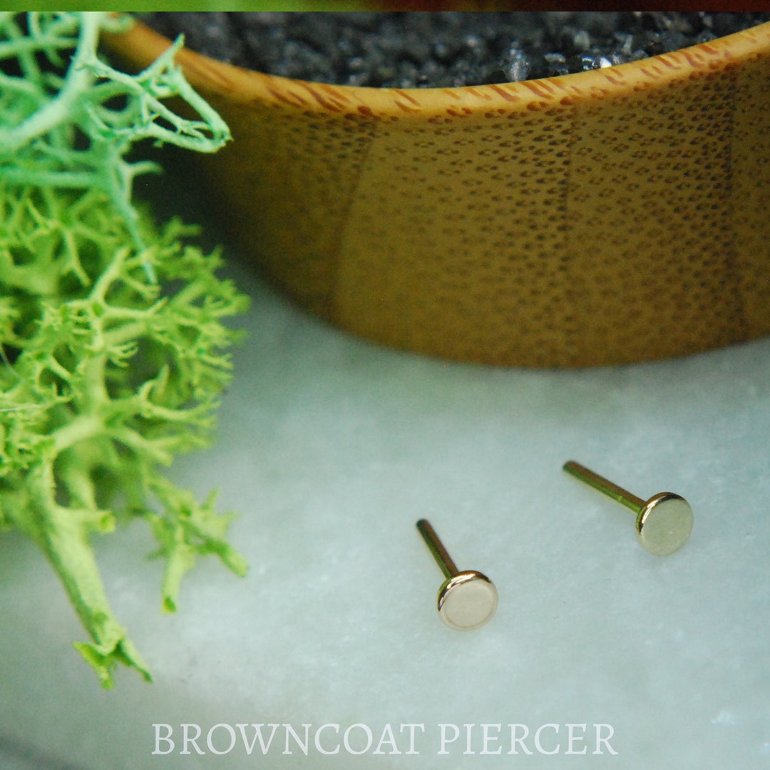 14kt Solid Yellow or Rose Gold Threadless Labret - Etsy