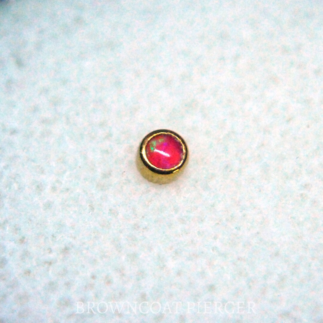 Anatometal 18k Yellow Gold Threadless Cabochon Opal End - Push Fit - Etsy