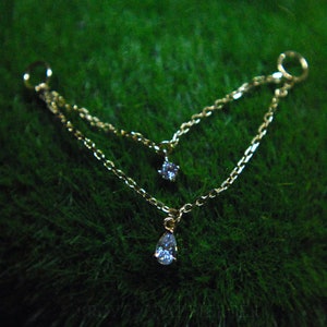 Tish Lyon 14kt Yellow or White Gold and Crystal - Double Chain With ...