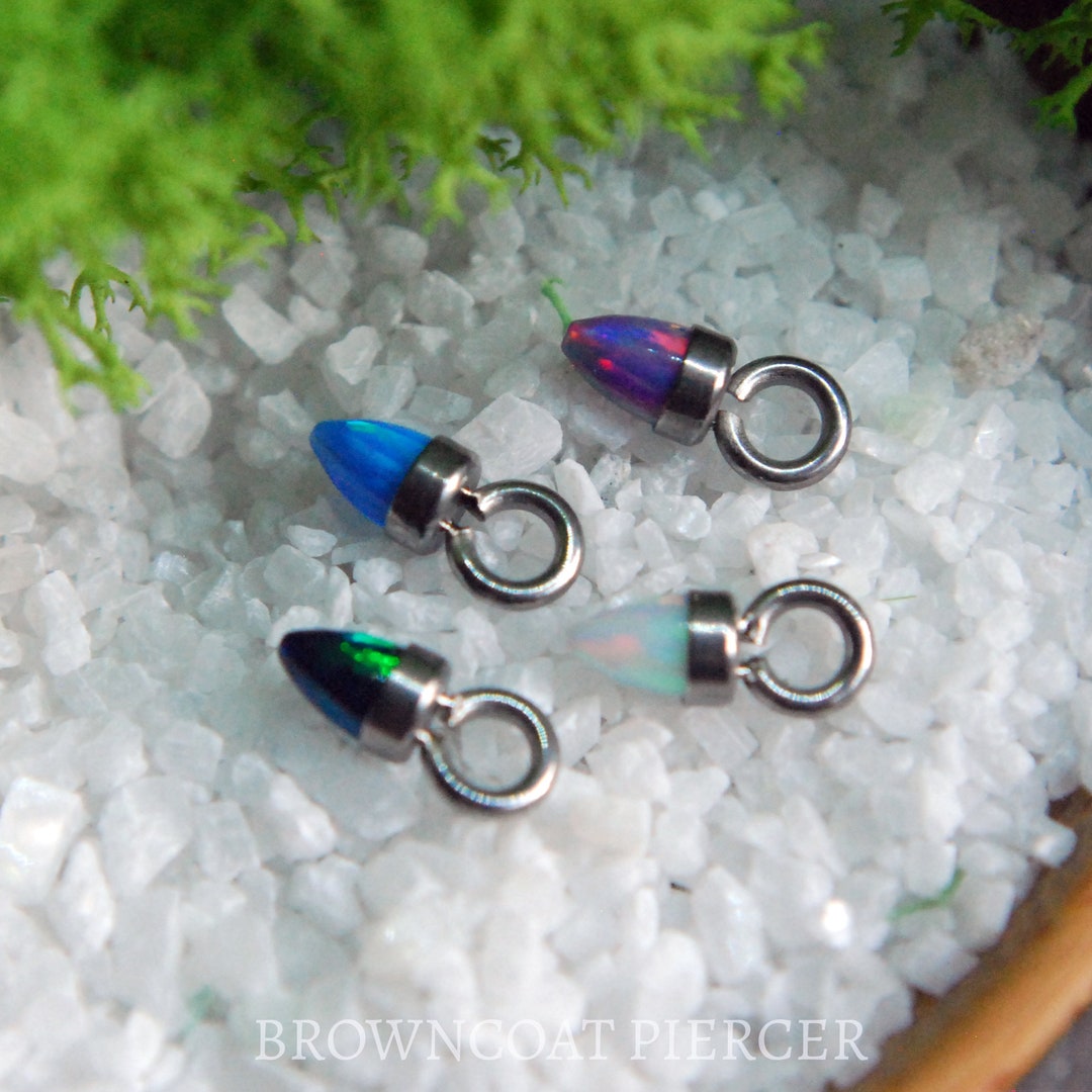 Titanium Opal 'bullet' Charm Piercing Accessory, Dangle, Hoop ...