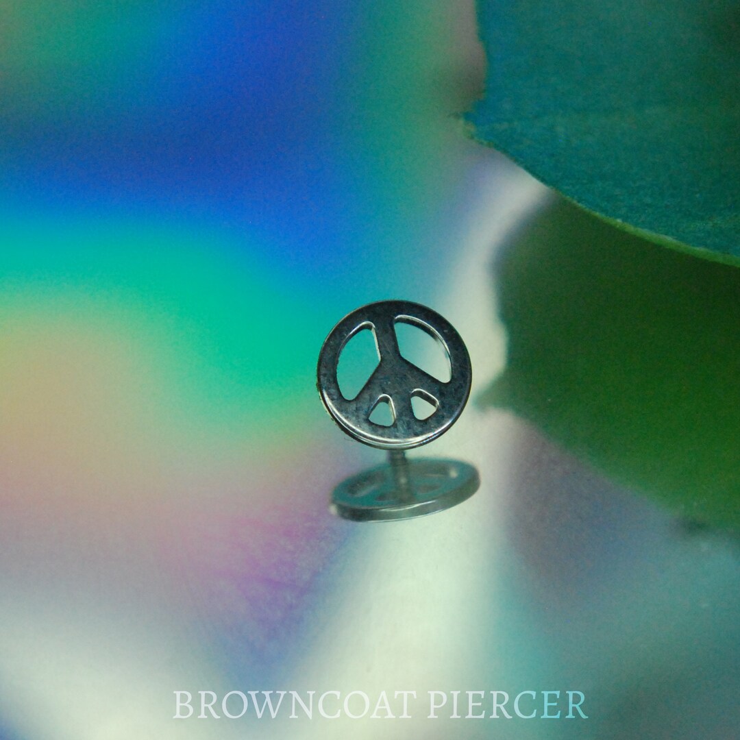 Titanium Internally Threaded Peace Sign End 16ga / 1.2mm - Etsy