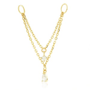 Tish Lyon 14kt Yellow or White Gold and Crystal Double Chain With ...