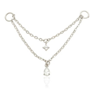 Tish Lyon 14kt Yellow or White Gold and Crystal Double Chain With ...