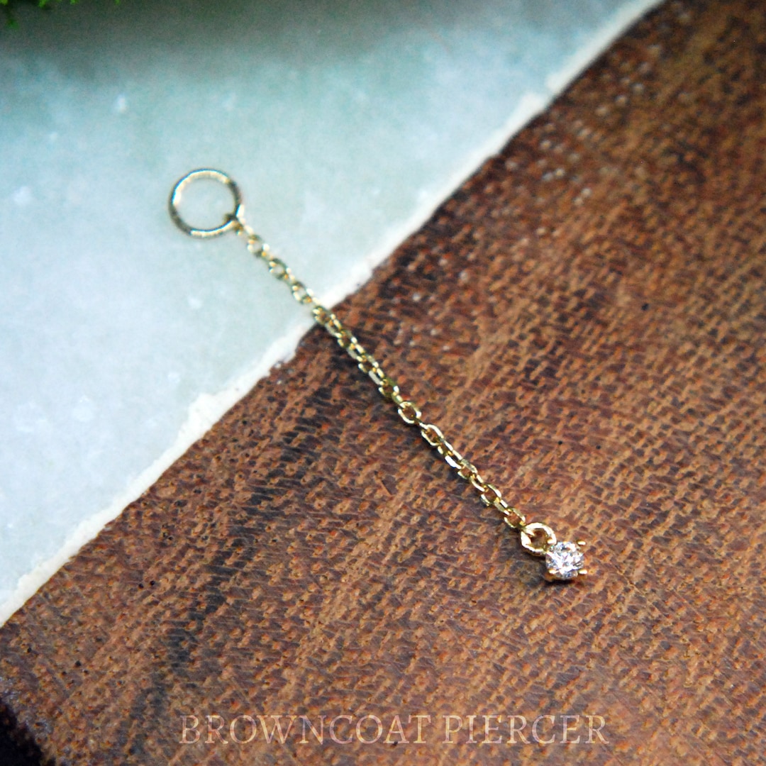Tish Lyon 14 Yellow or White Gold Gemmed Chain Charm CZ Gem - Etsy
