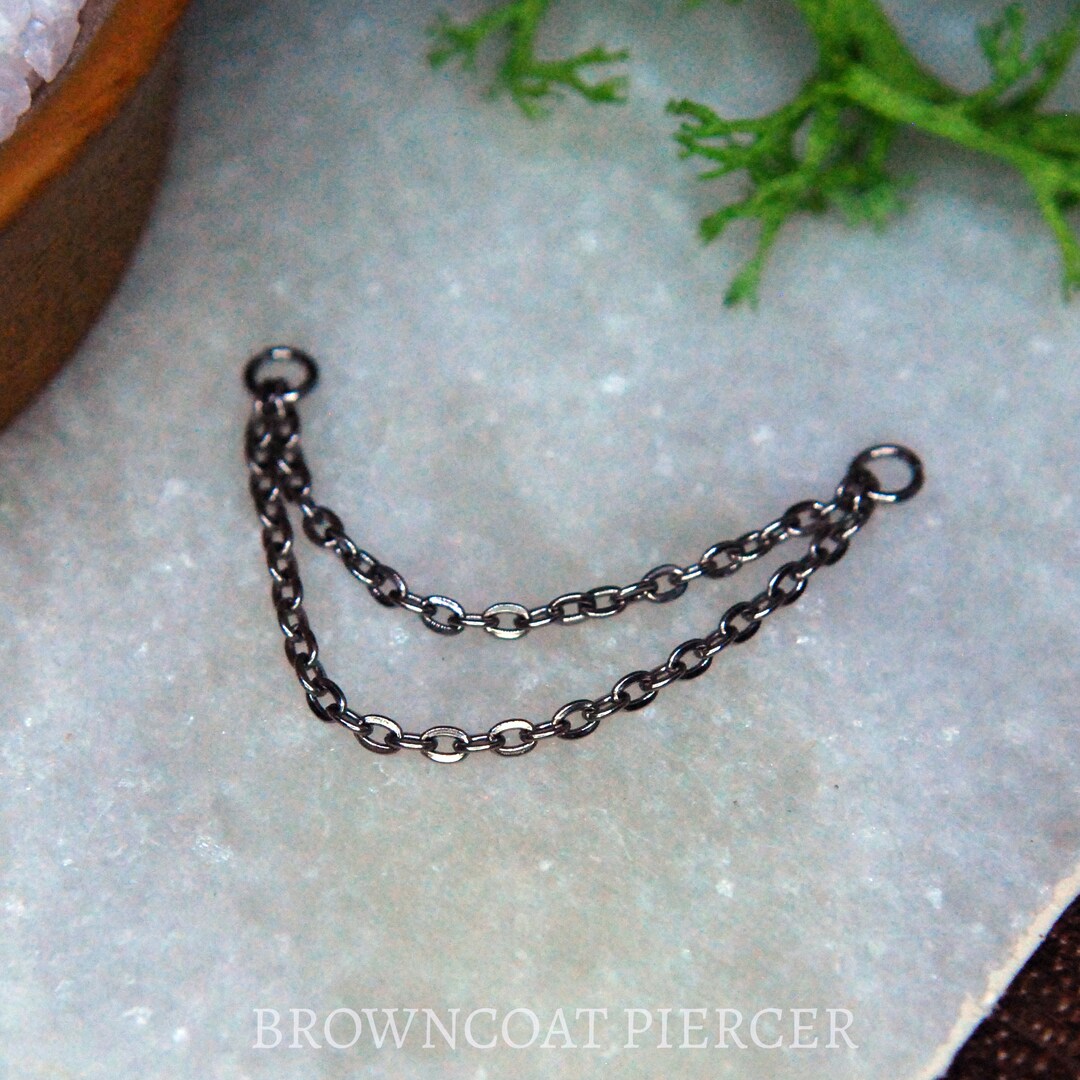 Titanium Piercing Chain - Double Chain - Decorative - Accessory - Etsy