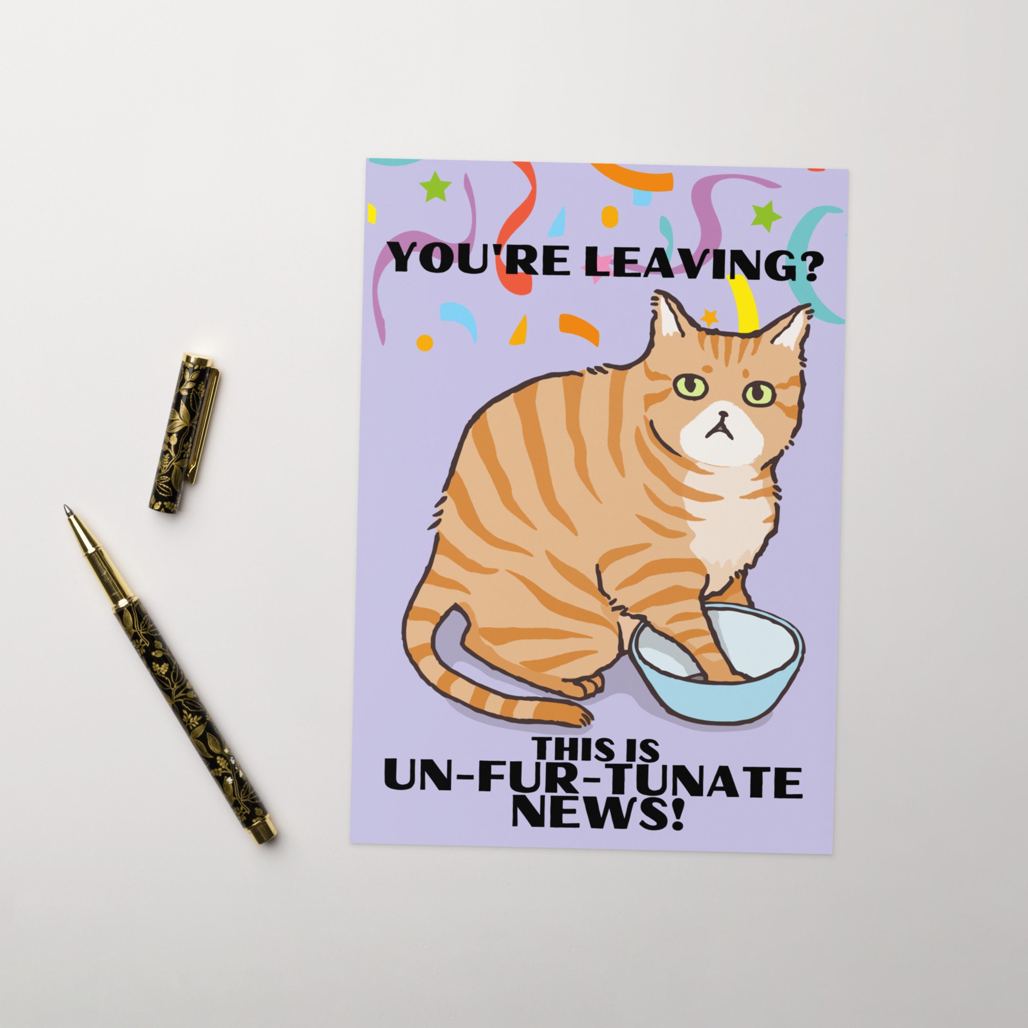 Veterinary Themed Leaving Card UN-FUR-TUNATE News Veterinary Hospital ...