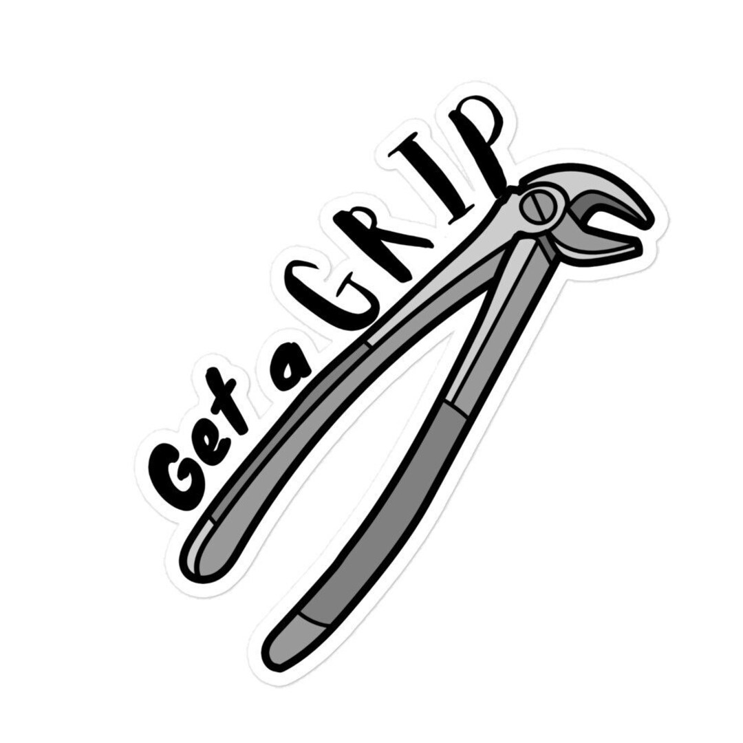Get a Grip! - Funny Veterinary Sticker, Veterinary Day Gift Idea, Vets ...