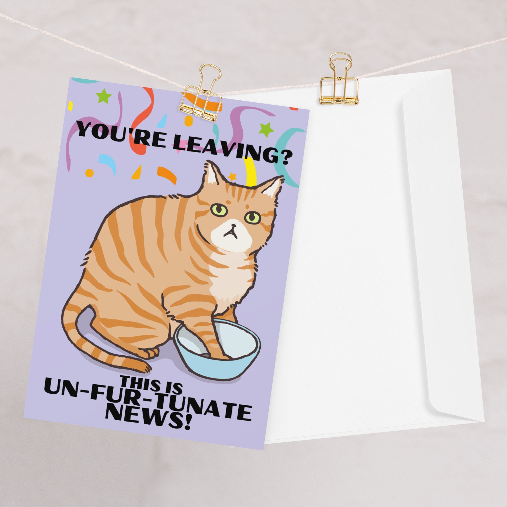 Veterinary Themed Leaving Card UN-FUR-TUNATE News Veterinary Hospital ...
