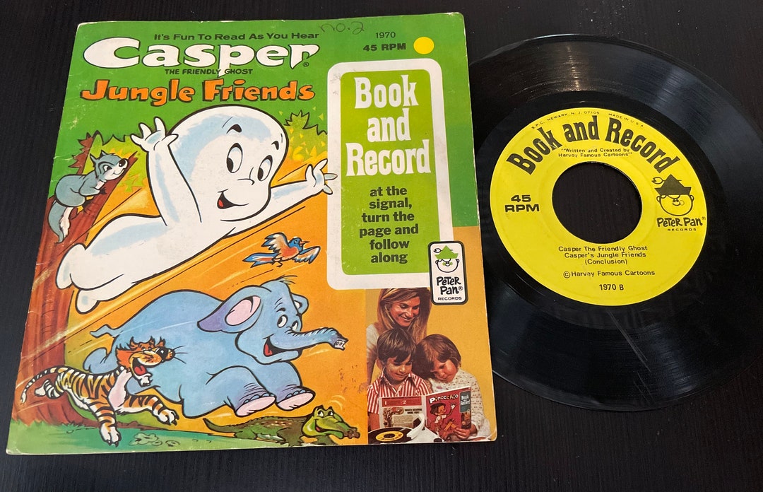 Casper the Friendly Ghost “jungle Friends” 45RPM Record & Book - Etsy