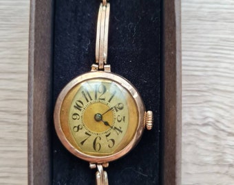 Ladies Antique 14k Solid Gold Bracelet & Case Watch by Otto Grun - Etsy