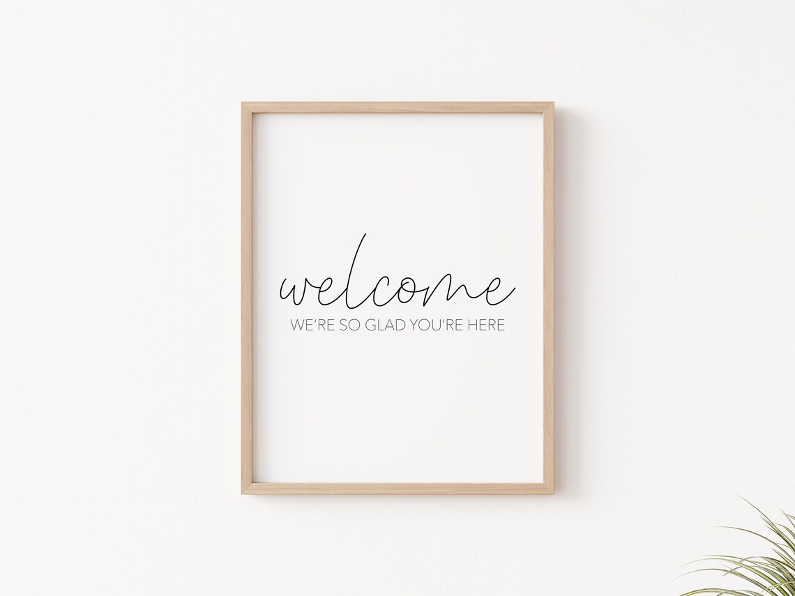Welcome We're so Glad You're Here | Entry Table Print | Guest Room Wall ...