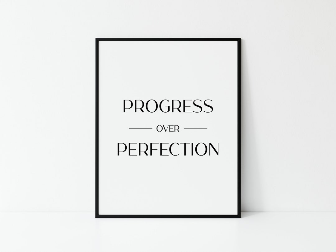 Progress Over Perfection | Office Wall Print | Office Decor ...