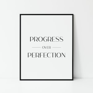 Progress Over Perfection | Office Wall Print | Office Decor ...