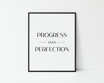 Progress Over Perfection Printable Wall Art Uplifting Office - Etsy