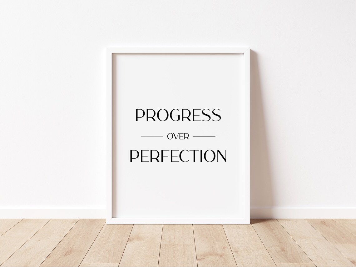 Progress Over Perfection | Office Wall Print | Office Decor ...