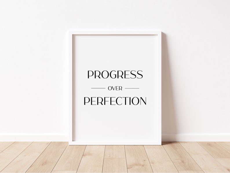Progress Over Perfection | Office Wall Print | Office Decor ...