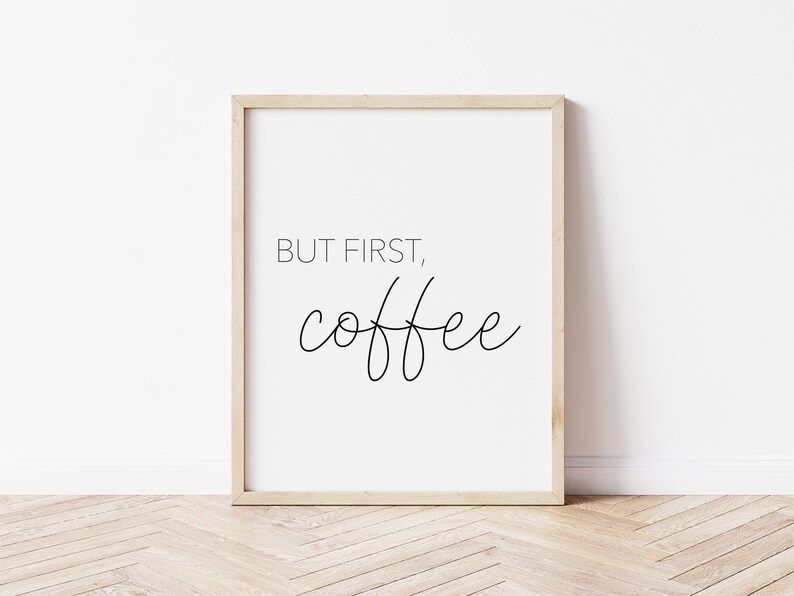 But First Coffee | Coffee Bar Sign | Kitchen Wall Art | Coffee Station ...