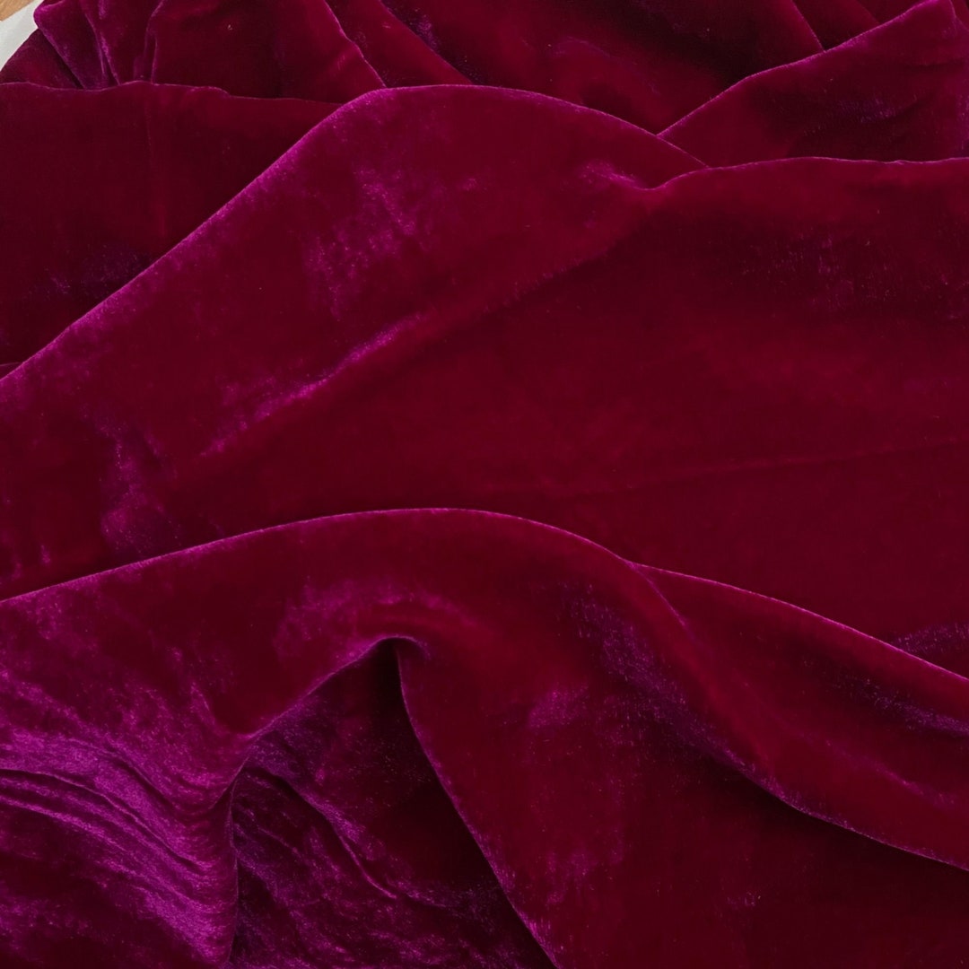 Silk Velvet by the Yard Violet Silk Velvet Fabric Quilts Ribbon Dress ...