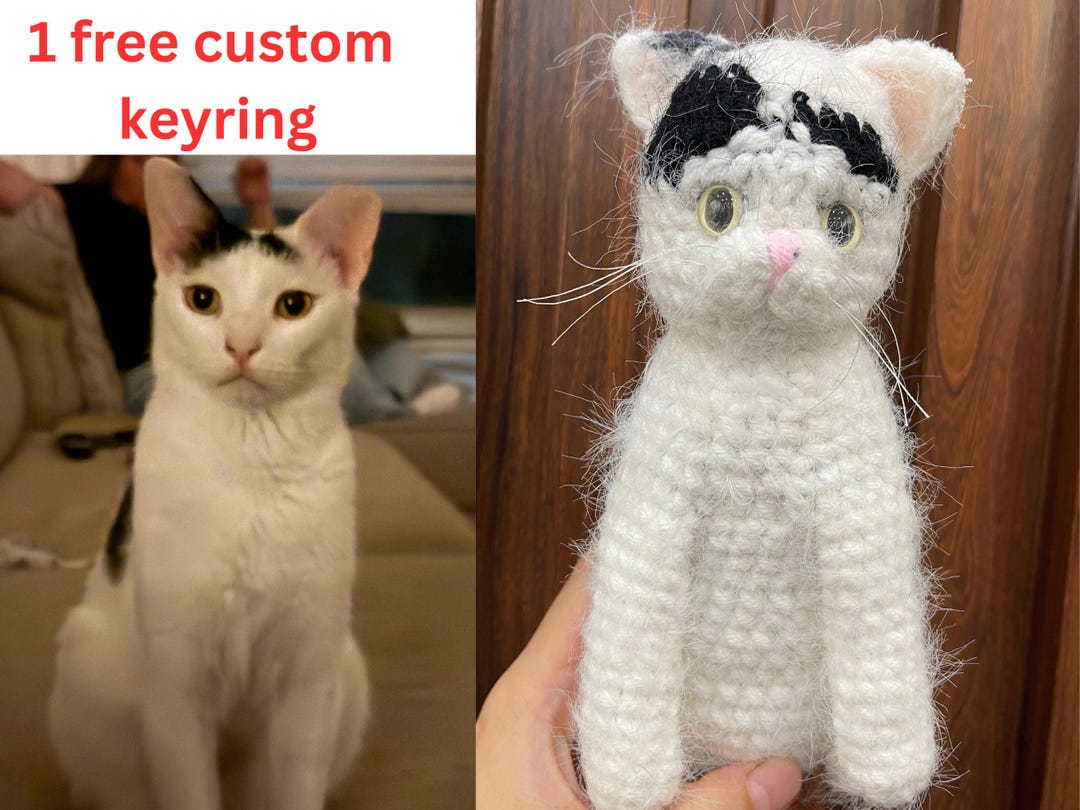 Custom Stuffed Cat, Custom Cat Plush, Custom Crochet Cat, Custom Pet ...