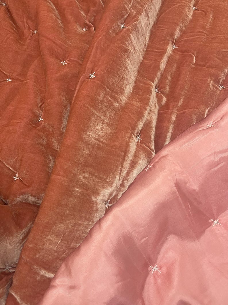 Pure Mulberry Silk Velvet Throw Blanket Quilt, Velvet Spread Luxury ...