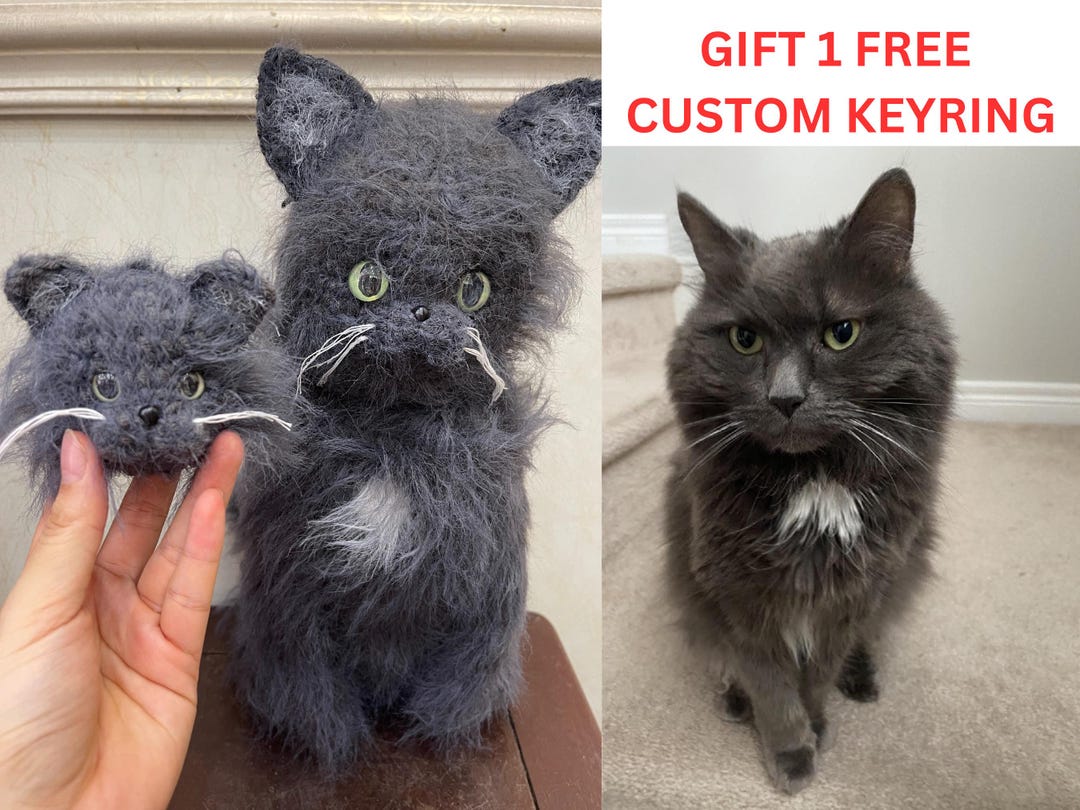 Custom Stuffed Cat, Custom Cat Plush, Custom Crochet Cat, Custom Pet ...