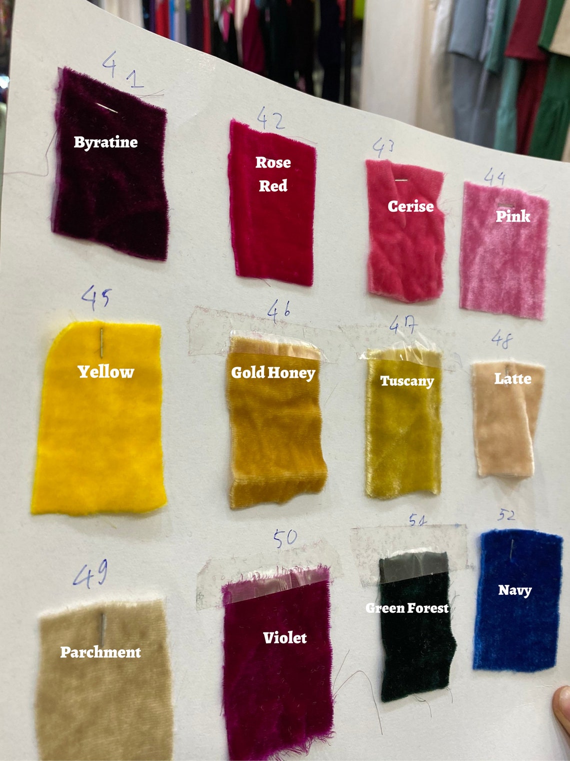 Silk Velvet Sample All Color Silk Velvet Swatch Sample Apparel | Etsy