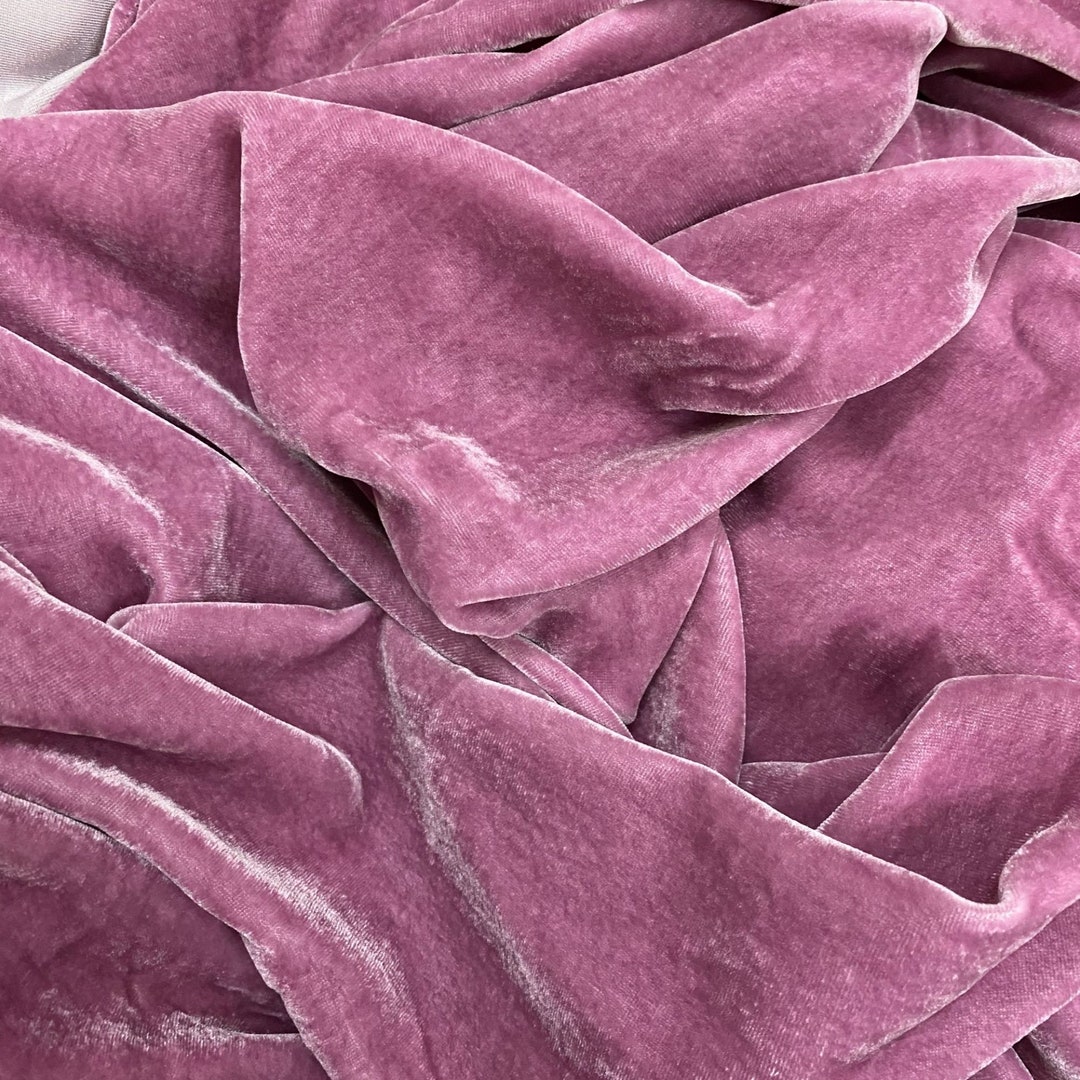 Pink Silk Velvet by the Yard | Bubble Gum Pink Color Mulberry Silk ...
