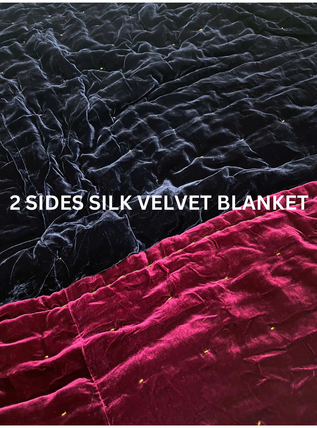 Pure Mulberry Silk Velvet Throw Blanket Quilt, Velvet Spread Luxury ...