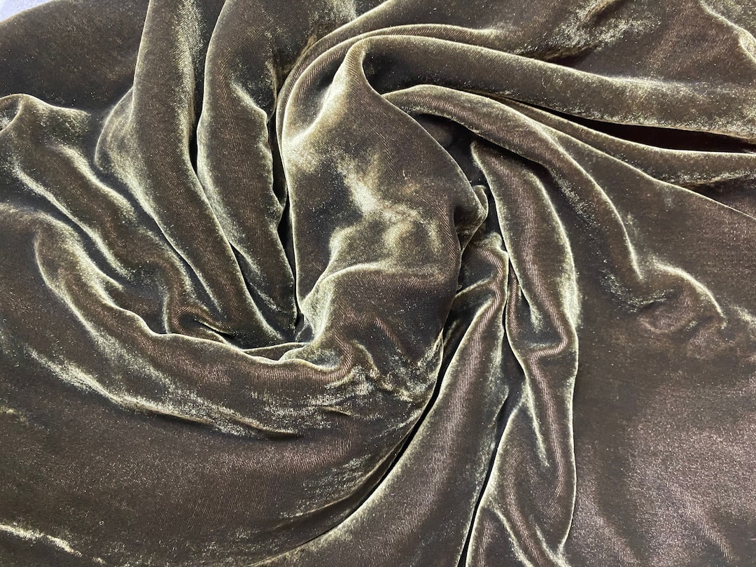 Brown Silk Velvet by the Yard | Brown Color Mulberry Silk Velvet Fabric ...