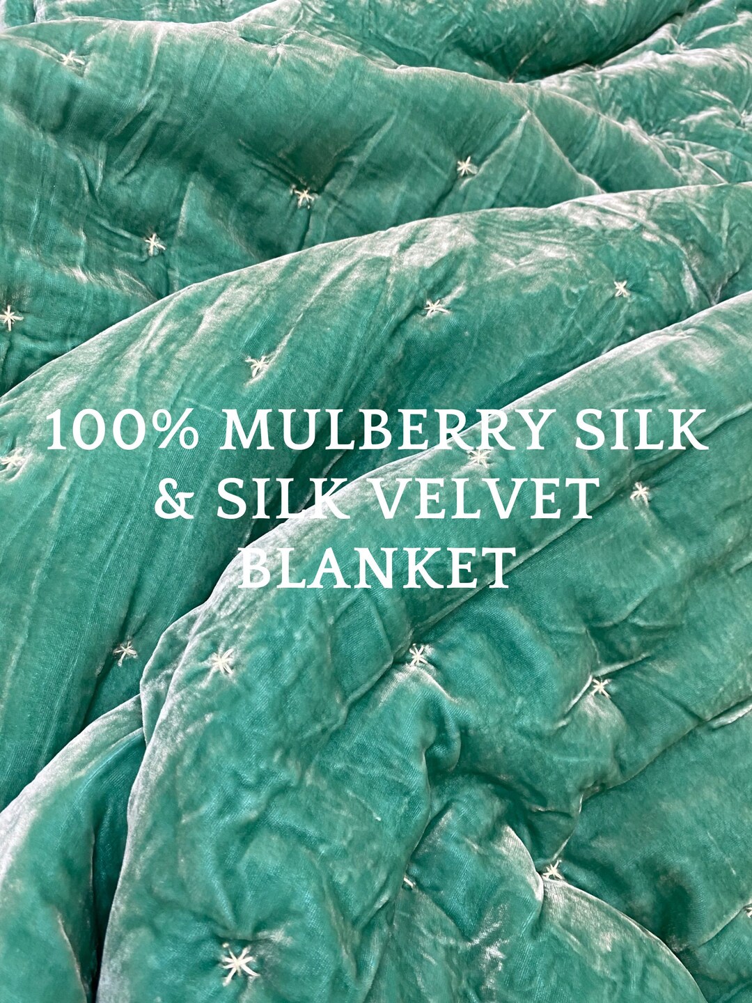 Pure Mulberry Silk Velvet Throw Blanket Quilt, Velvet Spread Luxury ...