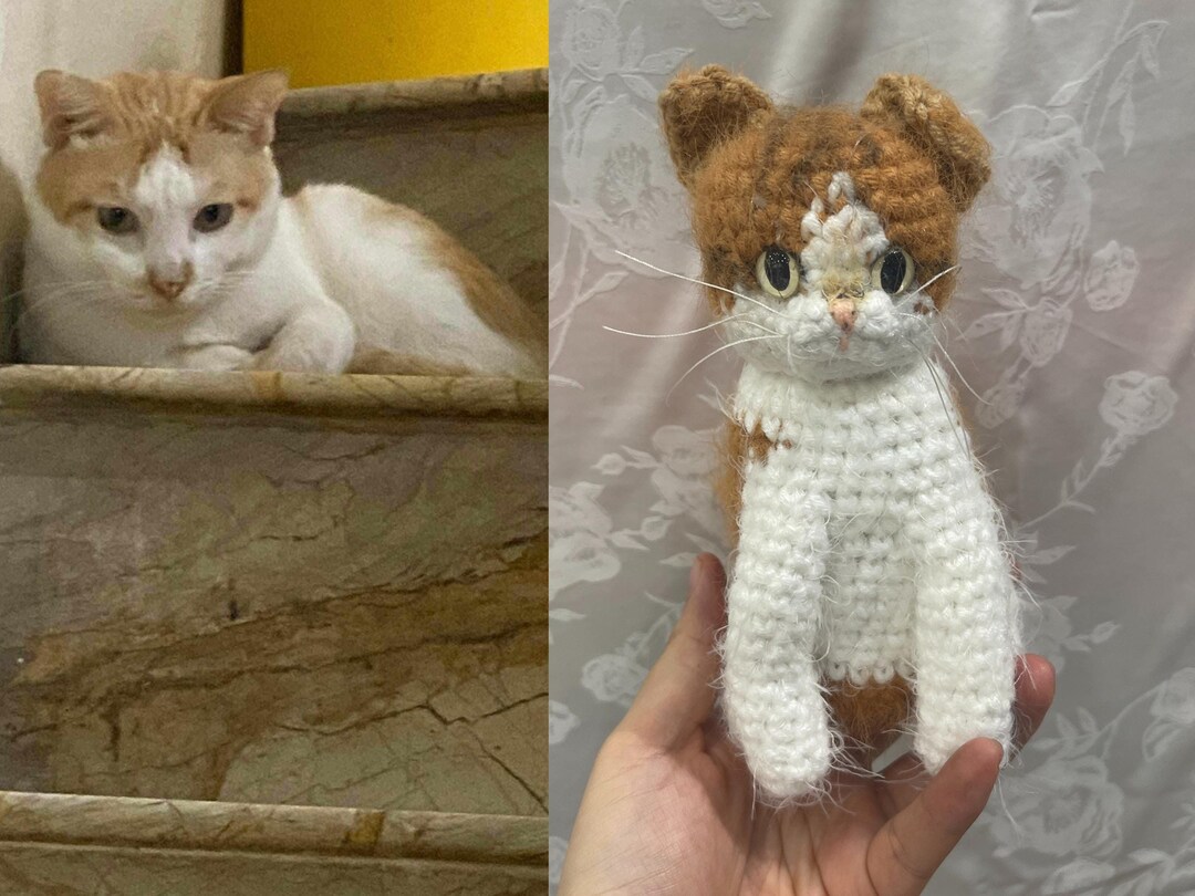 Custom Crochet Cat, Amigurumi Custom Pets, Crochet Pet Memorial, Look Alike Cat, Personalized ...