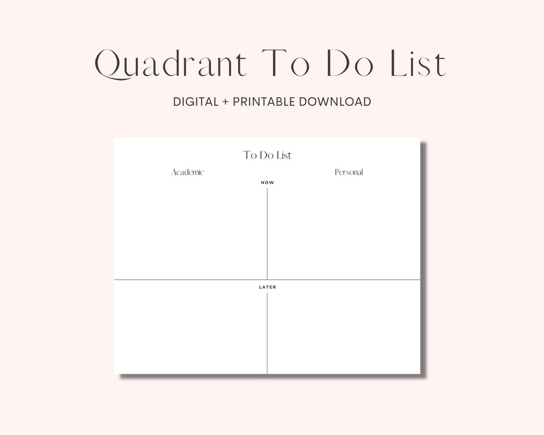 Digital/printable Quadrant To-do List - Etsy