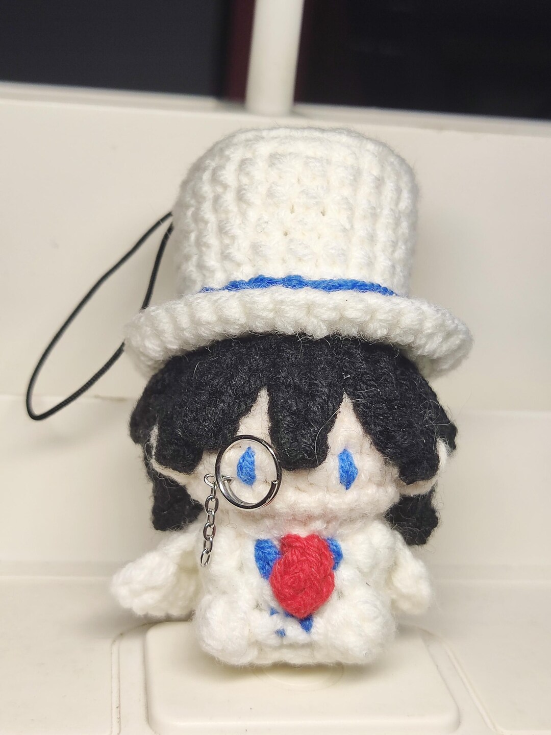Crochet Kaito Kid Keychain - Anime Handmade Keychain - Etsy