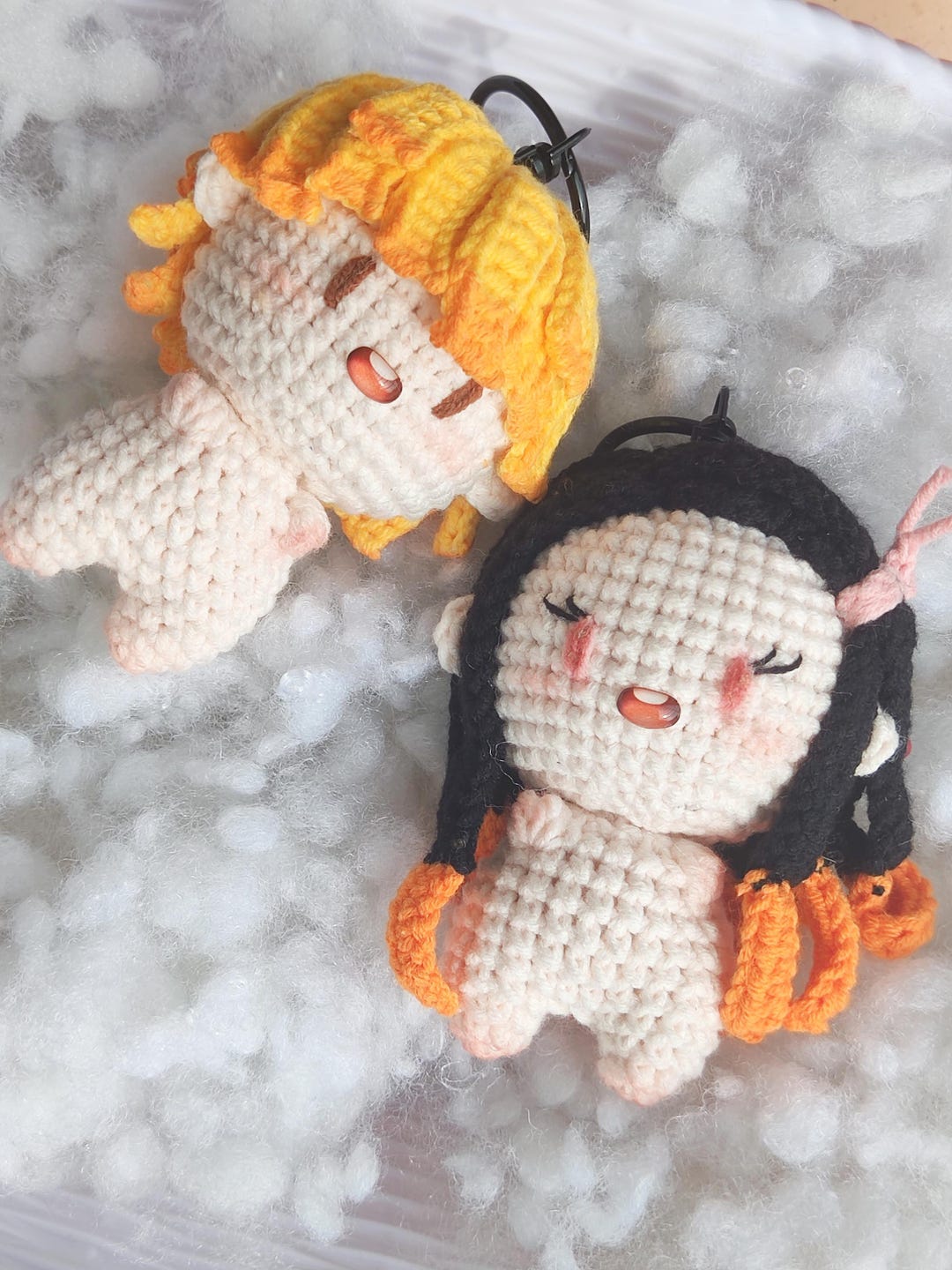 Crochet Baby Zenitsu X Nezuko - Handmade Couple Keychains - Etsy
