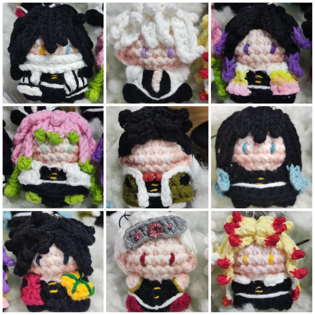 Fanmade Doll - Crochet Mini Hashira Keychains/ Phone Charm - Etsy UK