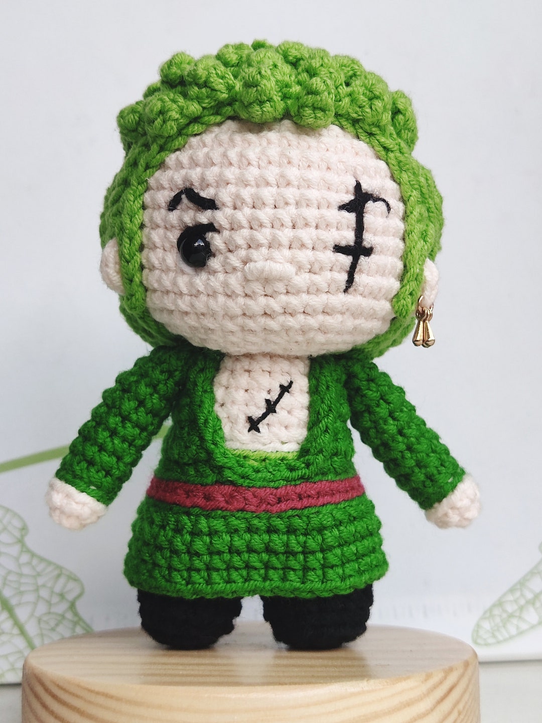 Crochet One Piece Keychain Anime Handmade Keychain Roronoa Zoro - Etsy
