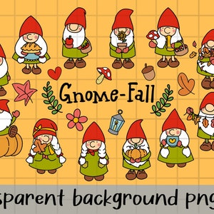 Forest Gnomes Clipart, Gnome Clipart, Gnome Fall PNG, Autumn PNG ...