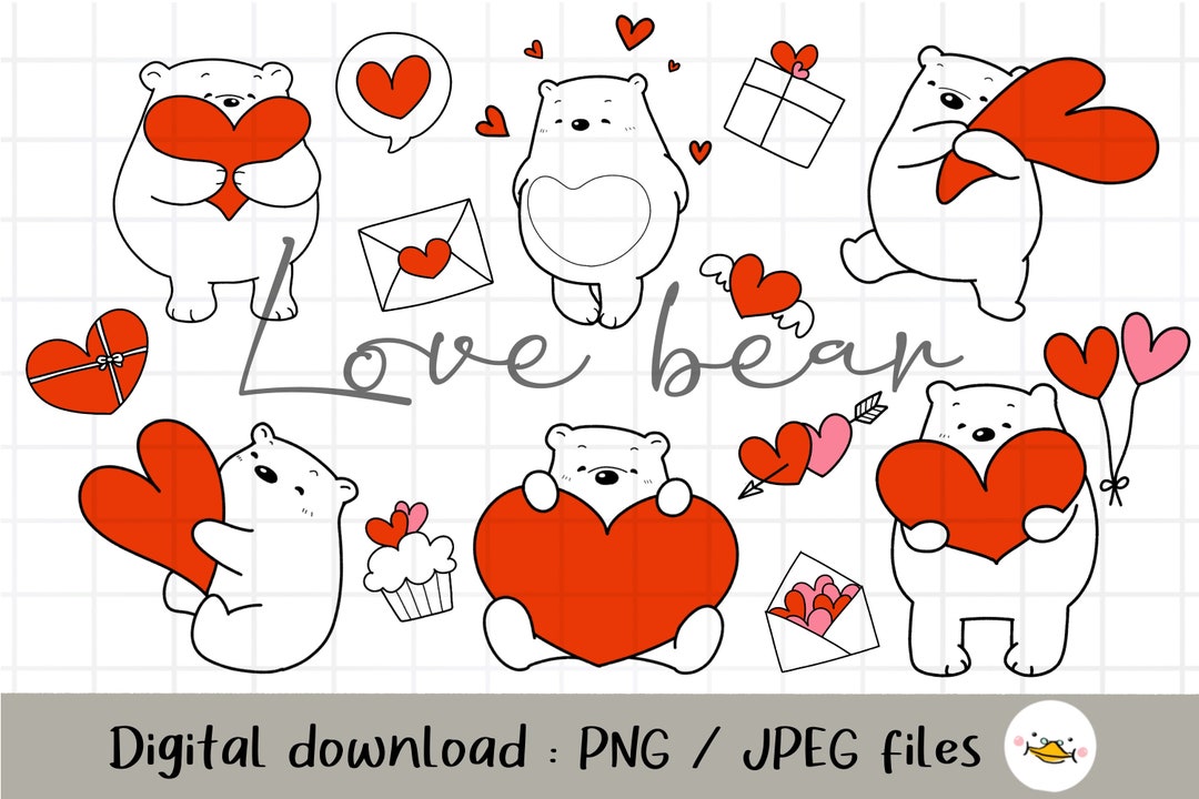 Love Bear Clipart, Valentine's Day Teddy Bear, Teddy Bear Clipart, Love ...
