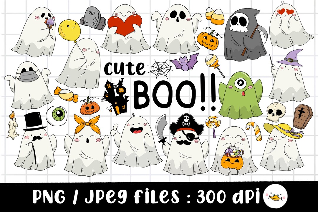 Cute BOO Clipart, Halloween Clipart, Ghost Clipart, Pumpkin PNG, PNG ...
