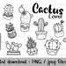 Doodle Cactus Cliparts, Succulent Clipart Set, House Plants Clipart ...