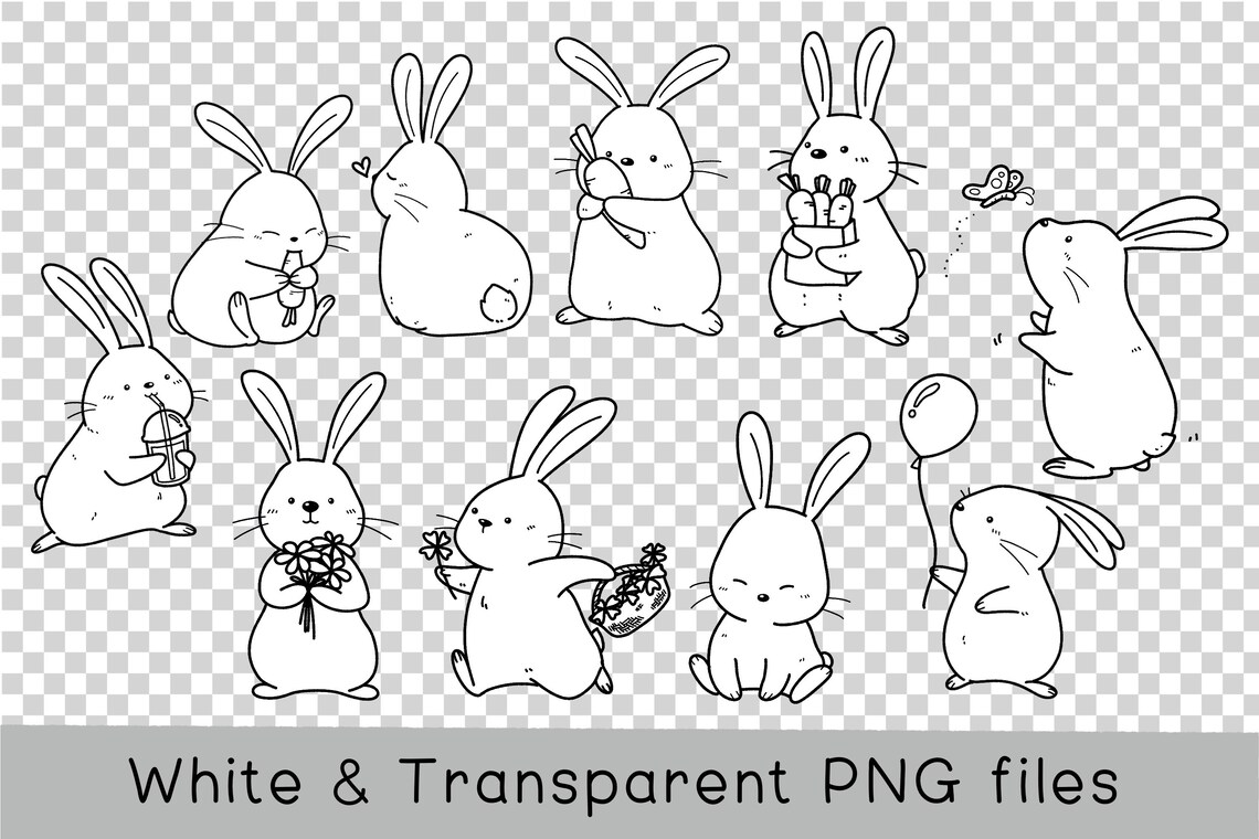 Cute Rabbit Clipart, Woodland Animals Clipart, Wild Cute Animal ...