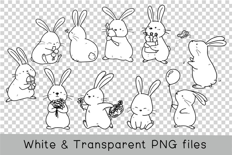Cute Rabbit Clipart, Woodland Animals Clipart, Wild Cute Animal ...