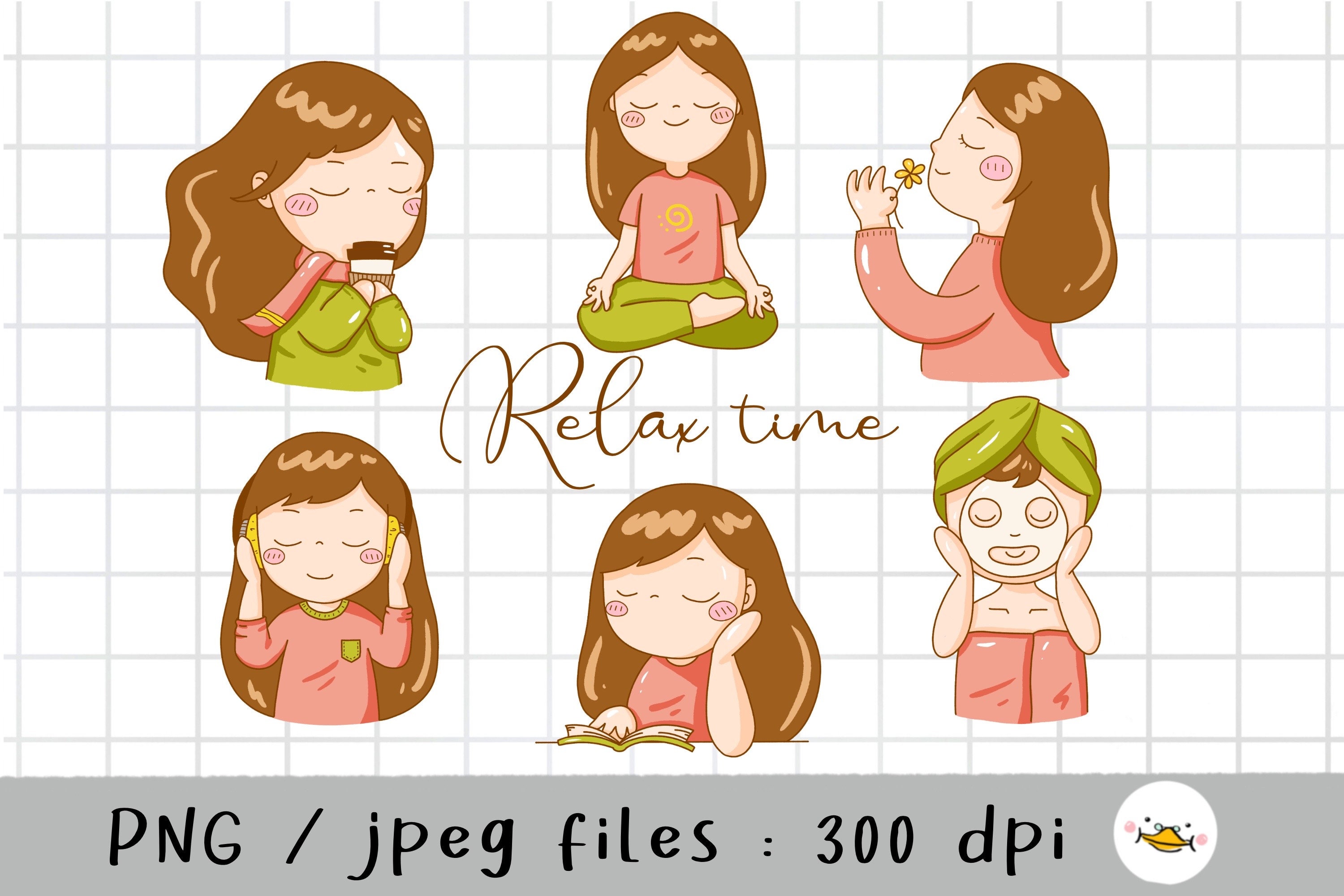 Relax Girl Clipart, Relax Time Clipart ,self Care, Spa, Yoga, PNG ...