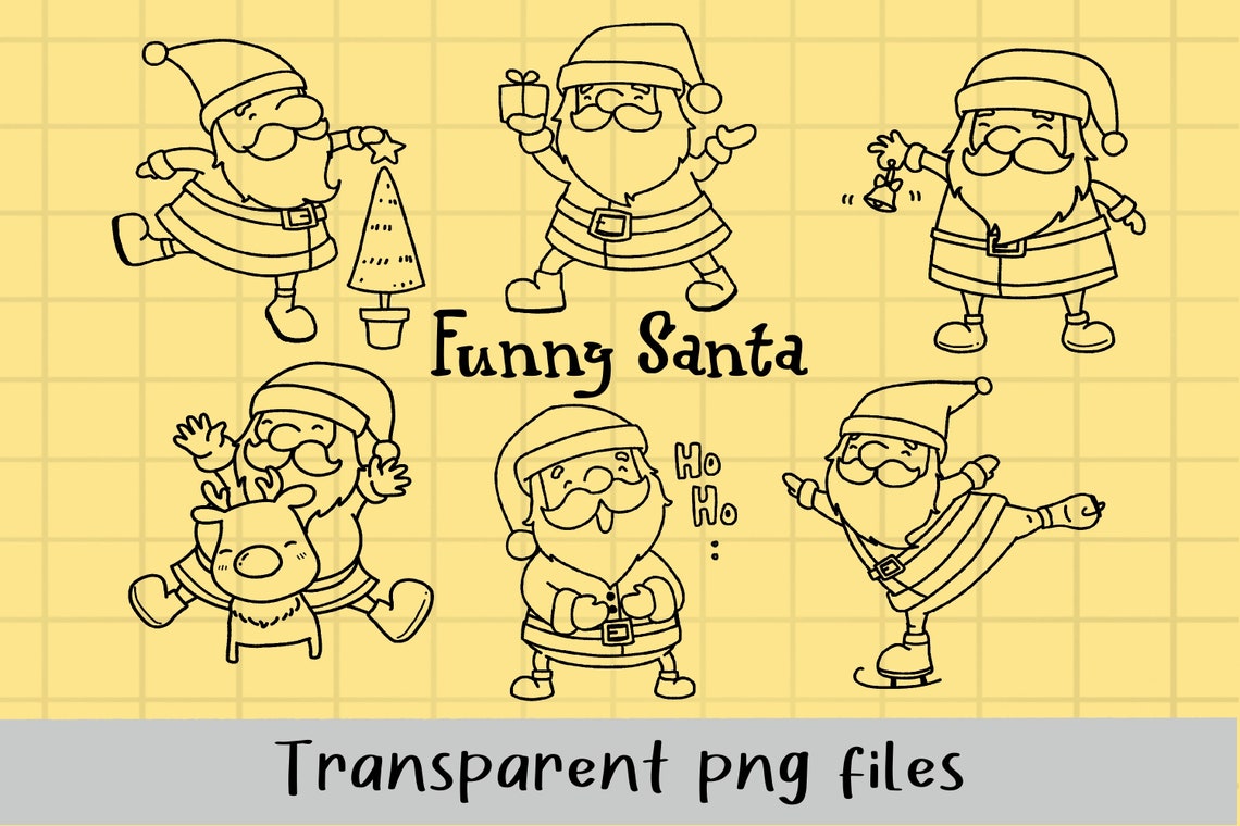 Funny Santa Clipart, Cute Santa Claus Clipart, Merry Christmas Clipart ...