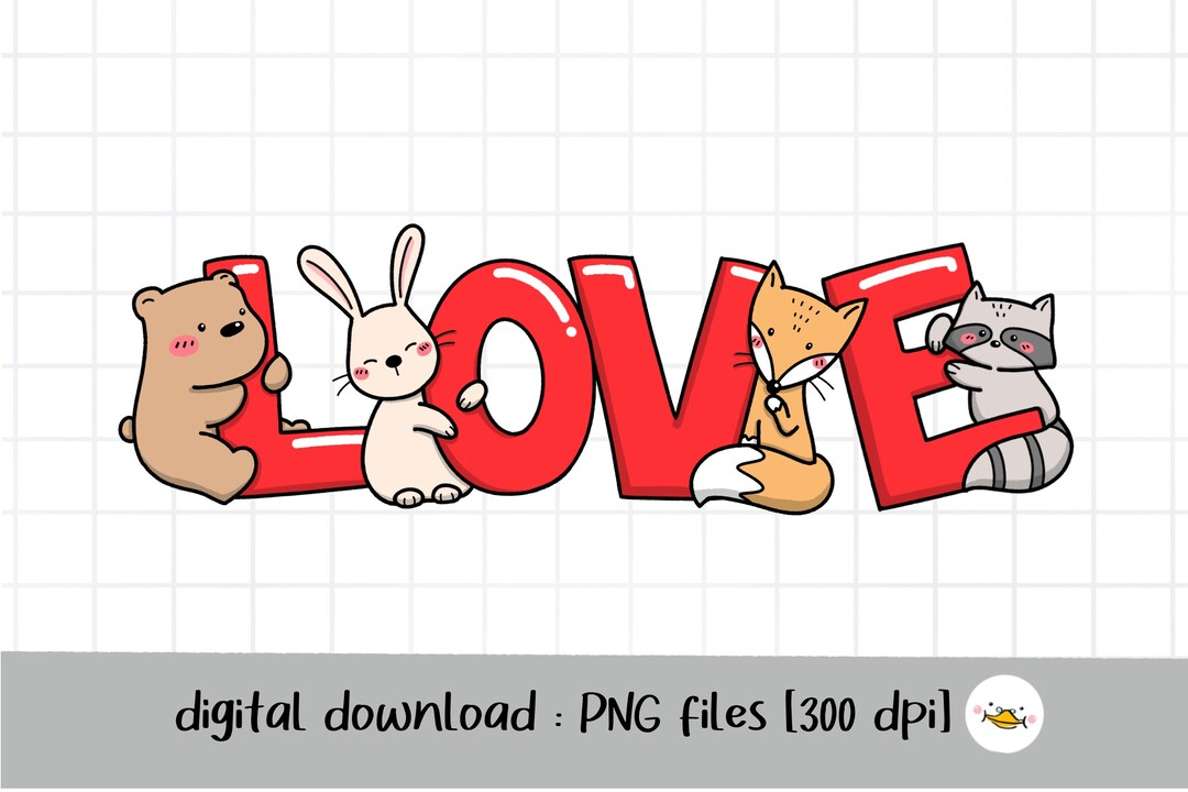 Love Woodland PNG , Love Animal Clip Art, Love Clipart, Valentine PNG ...
