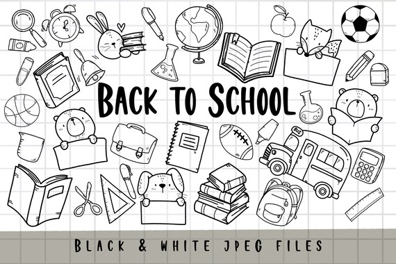 Black And White Back To School Clip Art Clipart School Days (Karen's