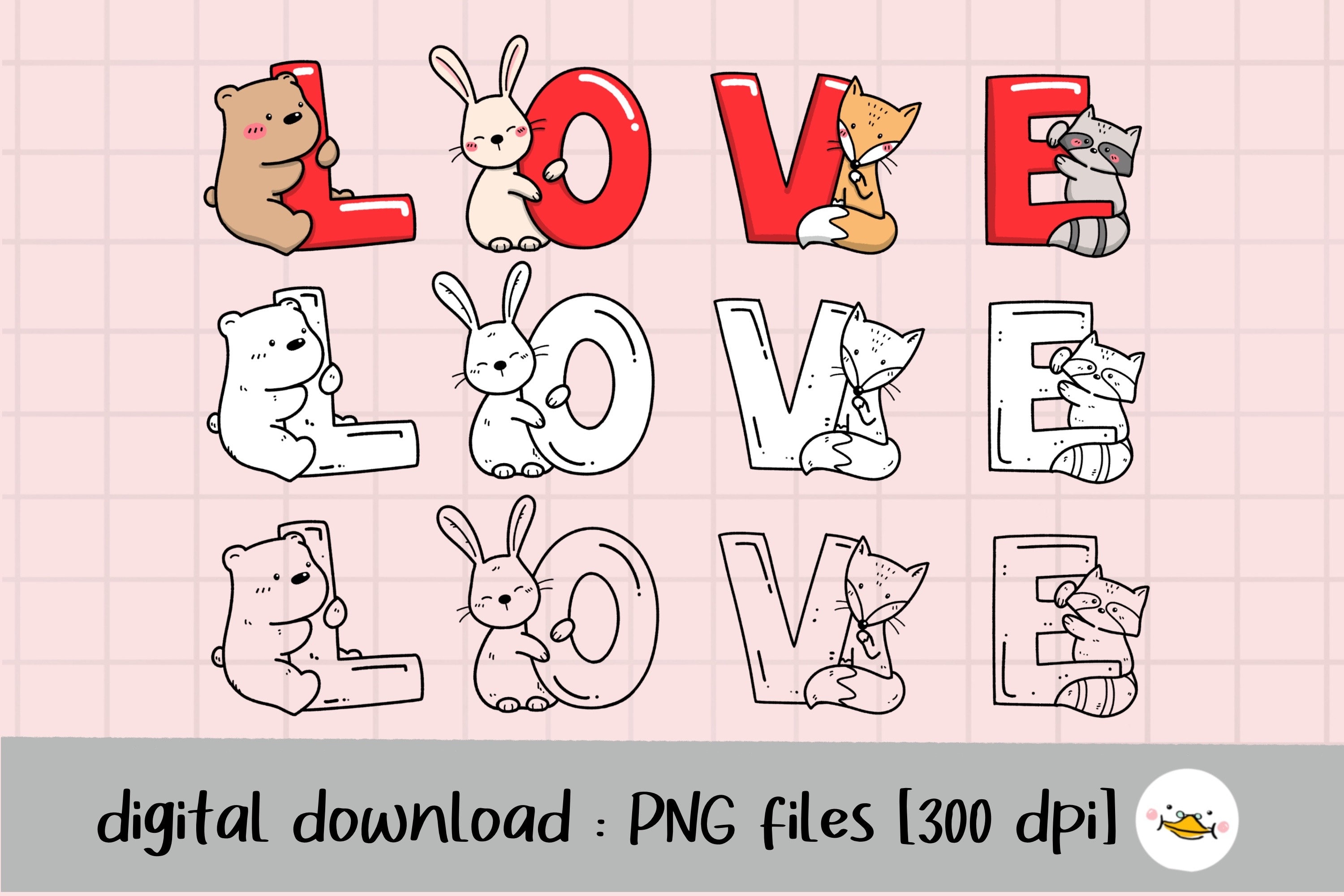 Love Woodland PNG , Love Animal Clip Art, Love Clipart, Valentine PNG ...