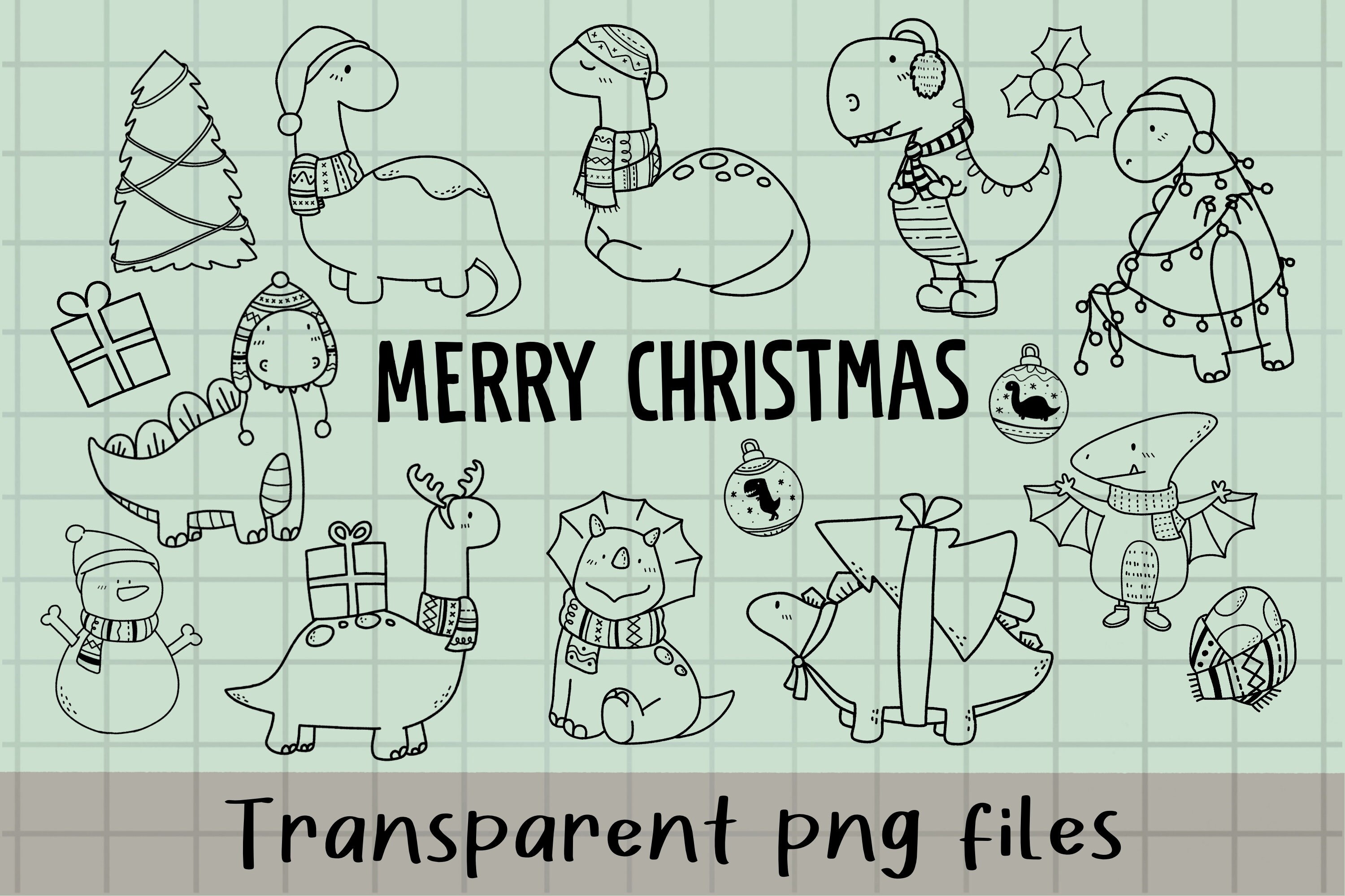 Christmas Dinosaur Clipart , Winter Dinosaur Clipart, Cute Dinosaur Png ...