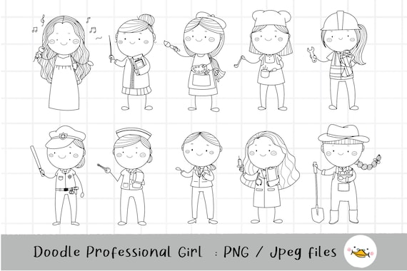 Community Helpers Clipart Black And White